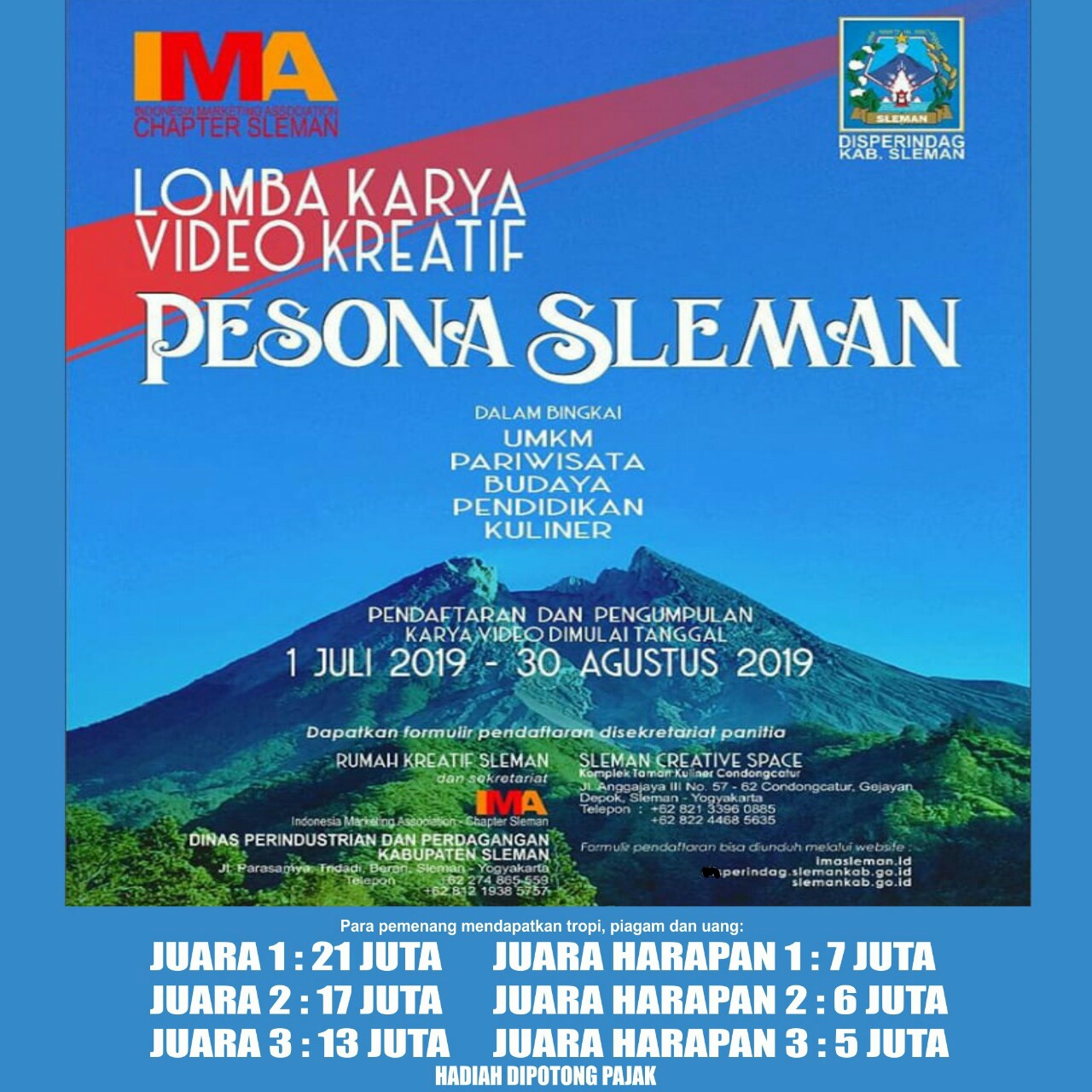 Lomba Video Kreatif Pesona Sleman 2019 – IMA CHAPTER SLEMAN